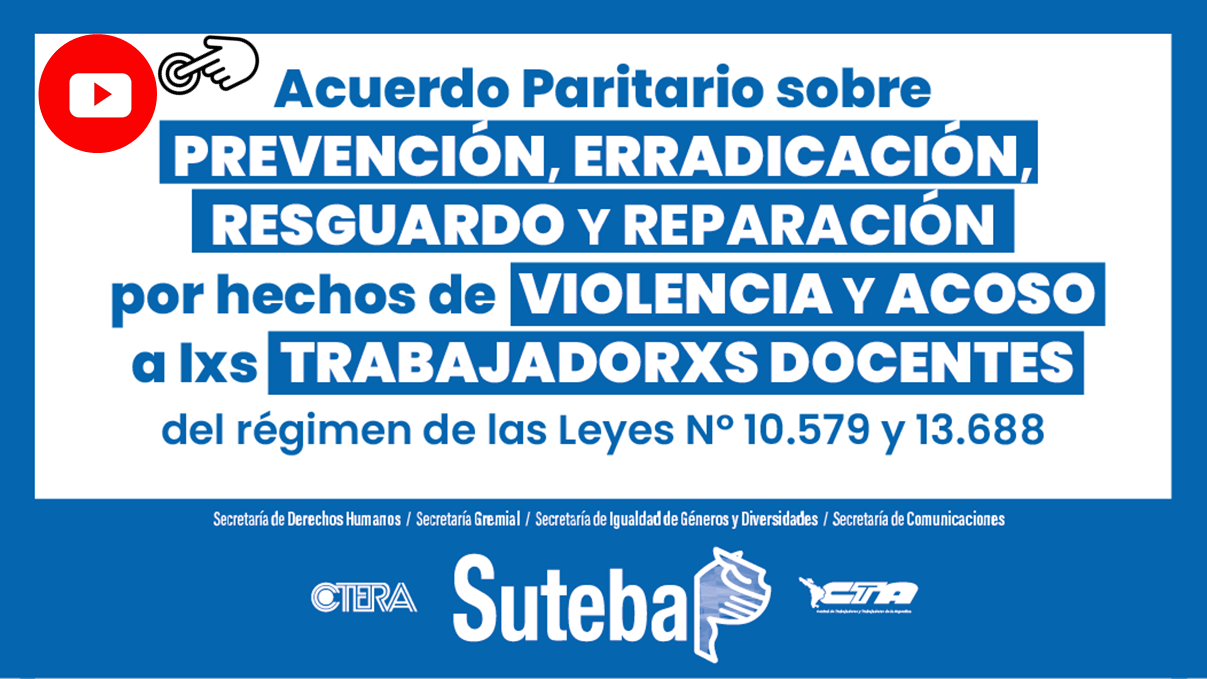 SUTEBA: ACUERDO PARITARIO DE RESGUARDO Y REPARACIÓN – Suteba